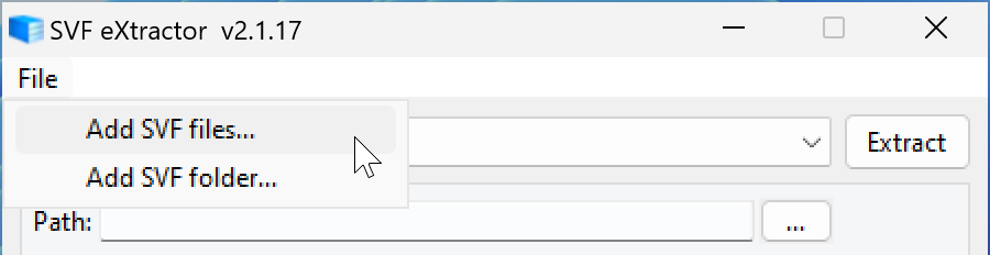 SVF eXtractor - Add SVF files
